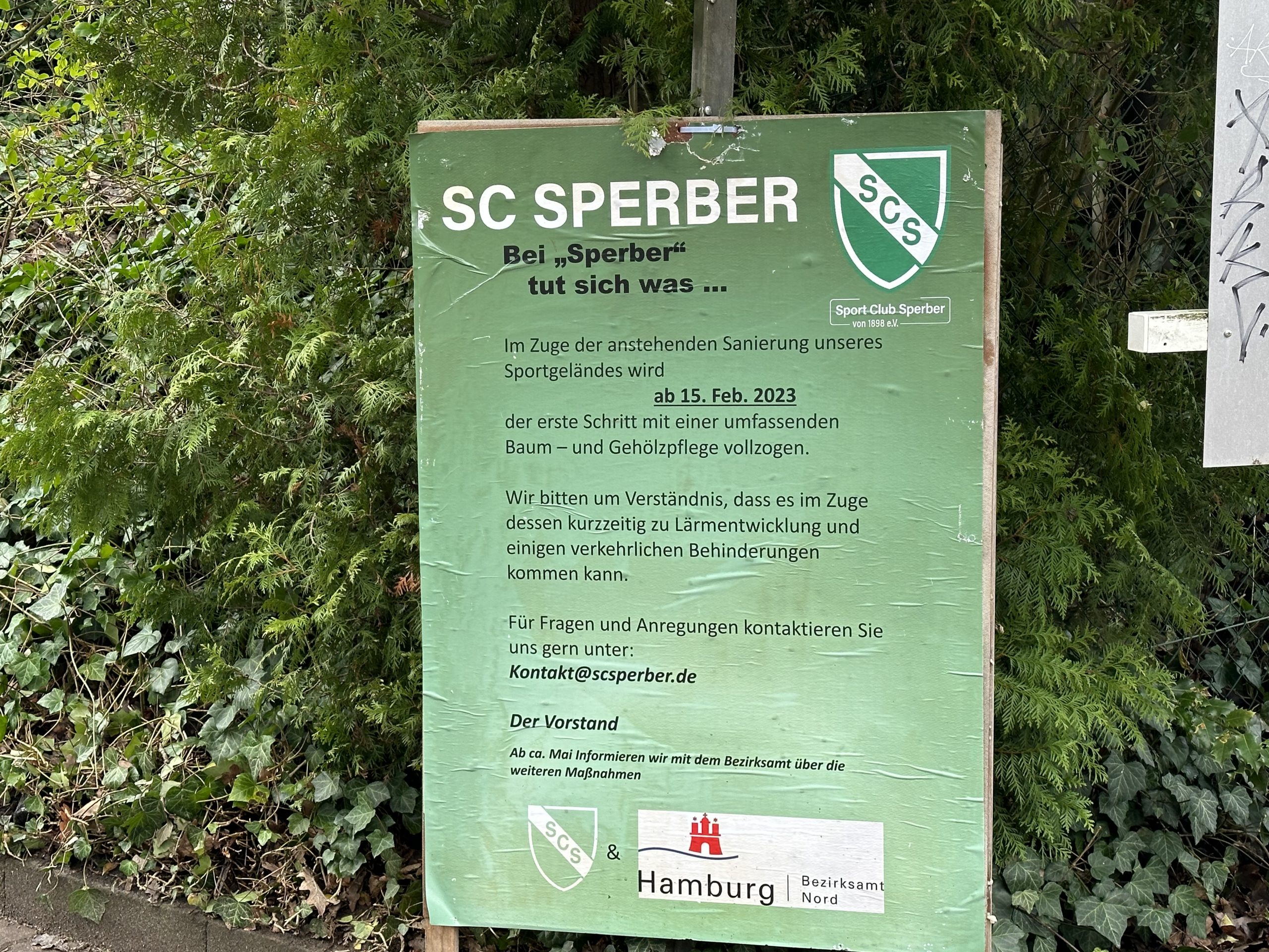 Sportcampus Alsterdorf: Bauantrag gestellt - Bäume gefällt - SC Sperber